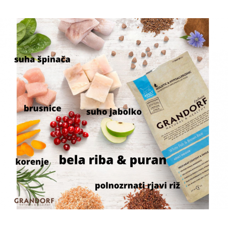 Grandorf suha hrana - Bela riba in puran za odrasle mačke
